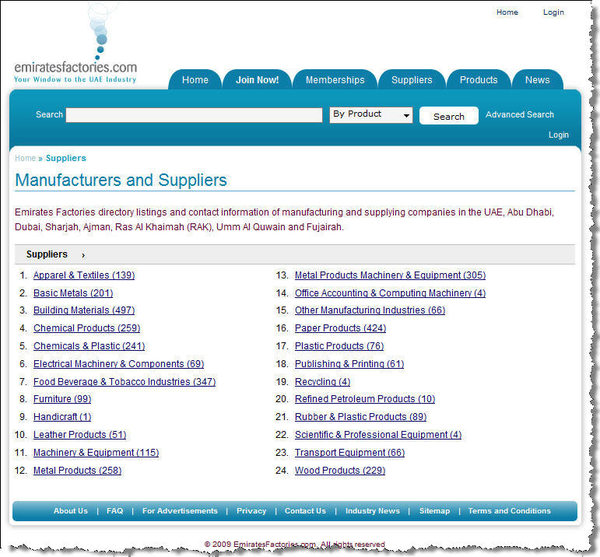 Emirates Factories launched a UAE based Manufacturers and Suppliers ...