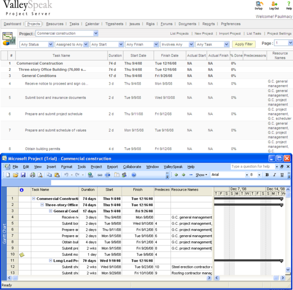 Project Viewer - ValleySpeak Project Server 3.8 Released