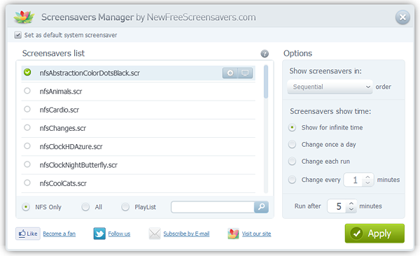 All Screensavers in One Window With The Help of Newfreescreensavers.com