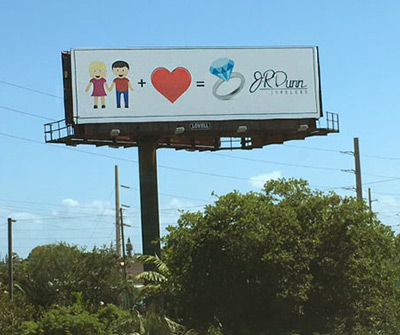 South Florida Jewelry Store Tells Love Story with All Emoji Billboard