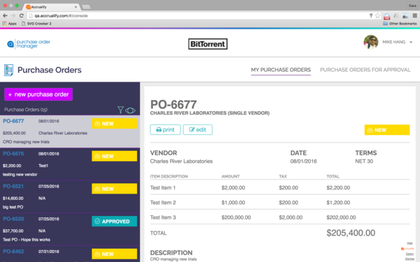 Accrualify Launches PO Manager for BitTorrent to Help Manage Purchase ...