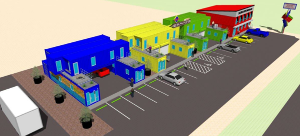 Office Warehouse Development Built with Shipping Containers