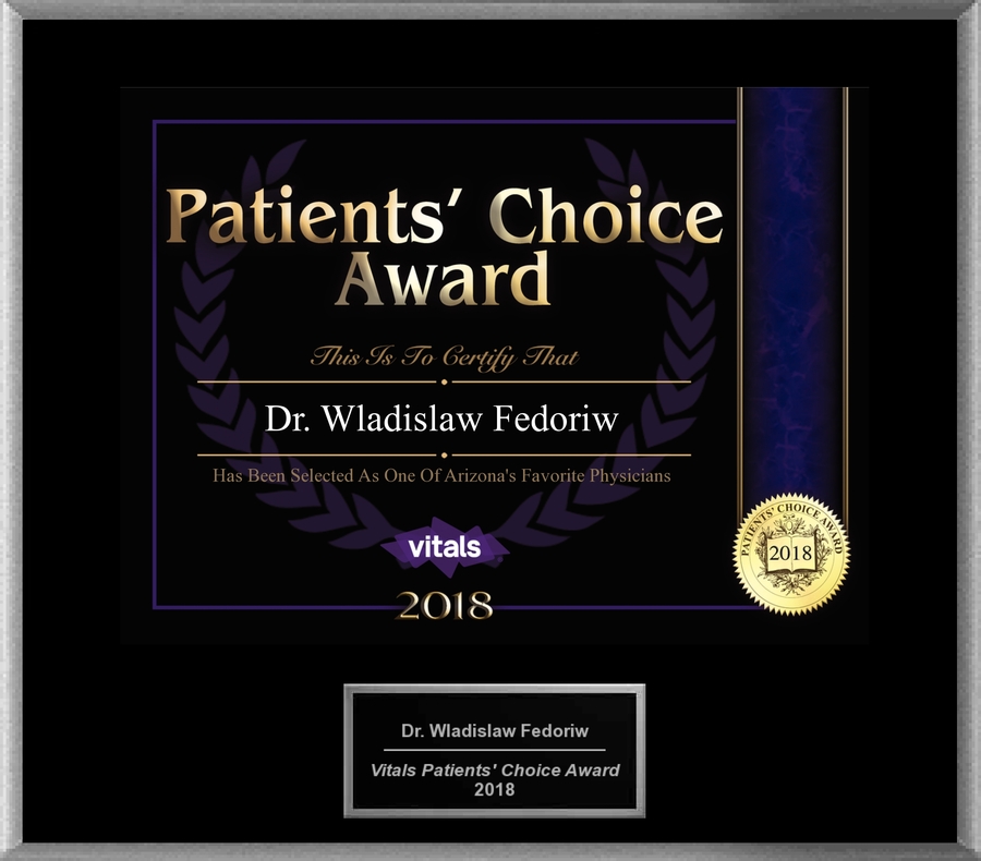 Dr. Wladislaw Fedoriw MD Honored With 2018 Patients' Choice Award