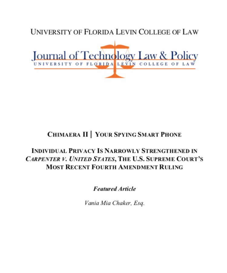 Vania Mia Chaker's Forthcoming Law Review Article is One of the Few ...