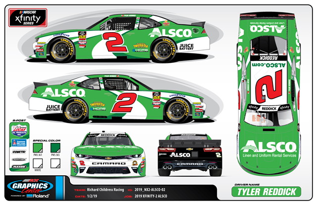 Alsco Provides Primary Sponsorship of Tyler Reddick for Nascar Xfinity ...