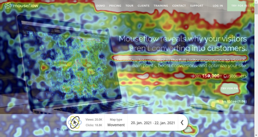 Mouseflow Introduces - Live Heatmaps!